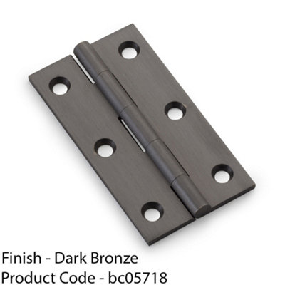 PAIR Solid Brass Cabinet Butt Hinge - 75mm - Dark Bronze Premium Cupboard