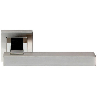 PAIR Square Cut Straight Bar Handle Concealed Fix Polished & Satin ...