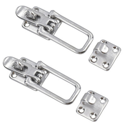 PAIR STAINLESS STEEL BAILING LATCH CAM HOOK CLIP MARINE GRADE 316