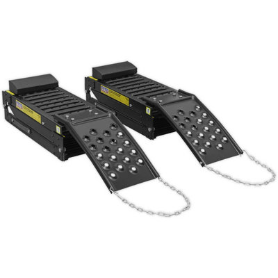 PAIR Steel Folding Loading Ramps - 500KG Capacity per Pair - Van ...