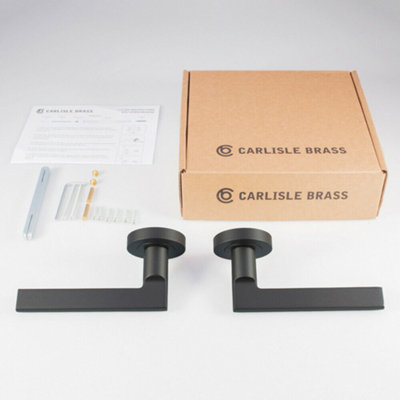 PAIR Straight Plinth Mounted Handle on Round Rose Concealed Fix Matt Bronze