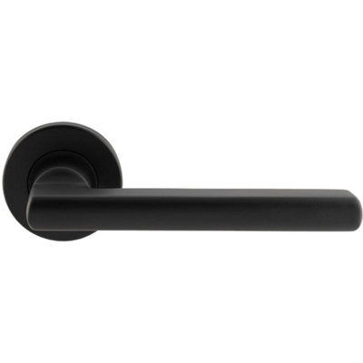 PAIR Straight Smooth Round Bar Handle On Round Rose Concealed Fix Matt ...