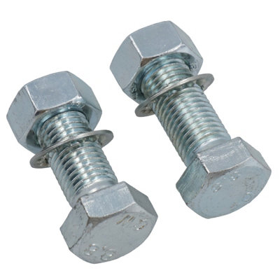 PAIR Tow Bar / Tow Ball Bolts 45mm Long with Nuts & Washers HIGH TENSILE
