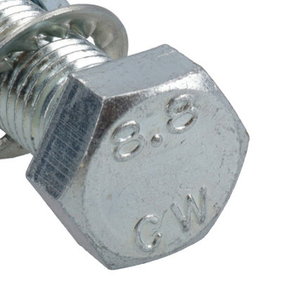 PAIR Tow Bar / Tow Ball Bolts 45mm Long with Nuts & Washers HIGH TENSILE