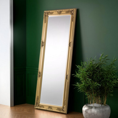 Palais Gold Lean-To Mirror, Wood frame, Rectangular, Full length ...