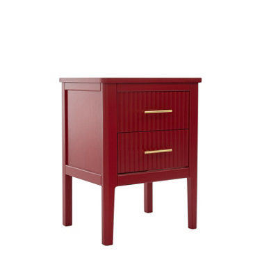 Palau 2 Drawer Red Bedside Table
