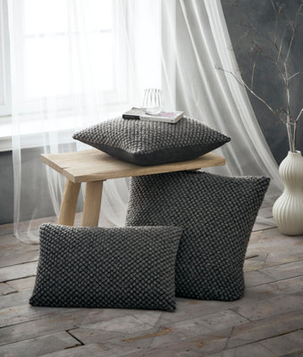 Palazzo Grey Bobble Boudoir Cushion Cover 32 x 50cm