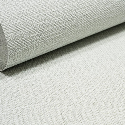 Pale Green Wallpaper Linen Effect Textured Free Match Paste The Wall