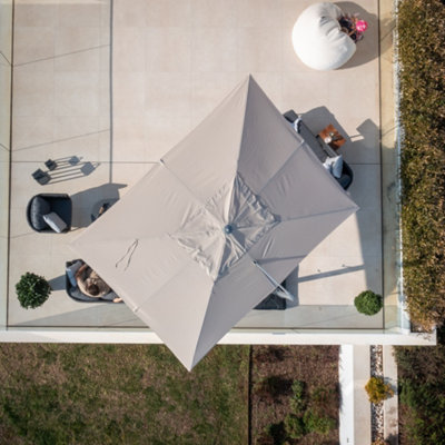 Pallas 3m x 4m Rectangular Cantilever Parasol with LED Lighting in Beige