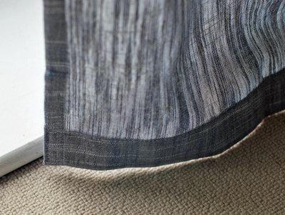 Palma Denim Blue Linen Blend Wave Panel
