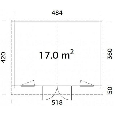 Palmako Klara 17.0m² - 4.8m x 4.2m - 28mm Wall Logs