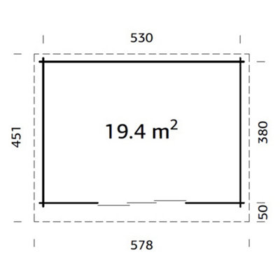 Palmako Lea 2 v2 Modern Summer House - 5.3m x 3.8m - 44mm Walls Aluminium Glass Sliding Door ...