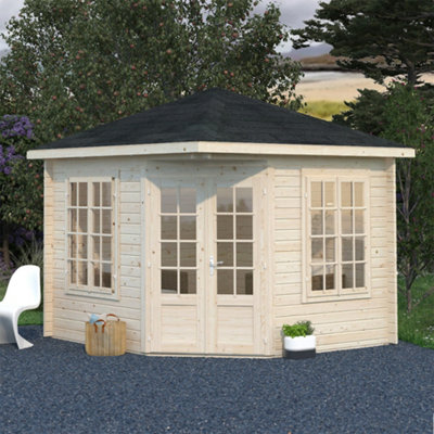 Palmako Melanie 6.9m² Corner Summer House - 2.8m x 2.8m - Double Glazed ...