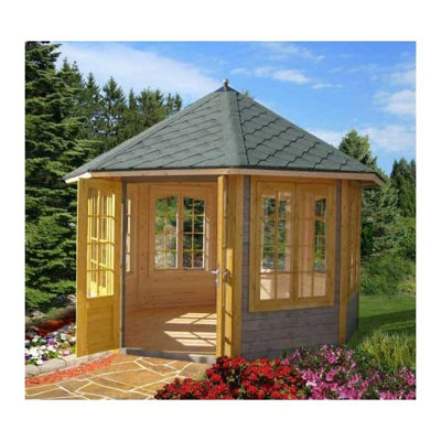 Palmako Veronica 7 Octagonal Summer House - 3.4m Diameter - Glass ...