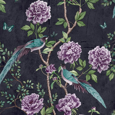 Paloma Home Vintage Chinoiserie Wallpaper Midnight (921503) | DIY at B&Q