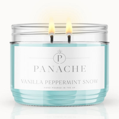 Panache Vanilla Peppermint Snow Scented Candle - Double Wick - Cool ...