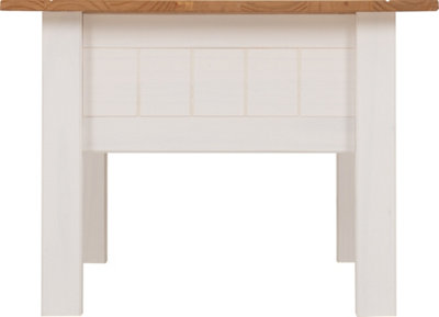 Panama 1 Drawer Coffee Table in White and Natural Wax Finish