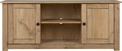Panama Waxed Pine 2 Door 1 Shelf TV Unit