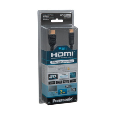 Panasonic RP-CHEM30 Black 3m Mini HDMI Cable-Ethernet