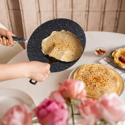 Pancake Fry Pan Non Stick Roti Tawa 26cm Heat Concave Dosa Crepe ...