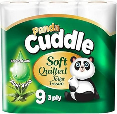 Panda Cuddle AloeVera Quilted Toilet Roll (9 Rolls)
