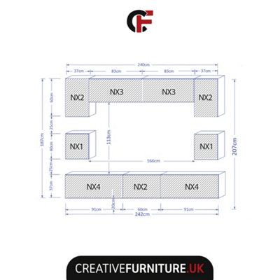 Panorama Wall TV Unit White & Grey with High Gloss Doors and LED ...