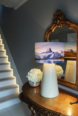 Panoramic view of the Mt. Schreckhorn and Wetterhorn (Ceiling & Lamp ...