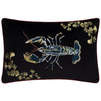 Paoletti Atlantica Embroidered Velvet Feather Rich Cushion