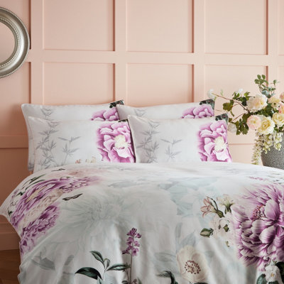 Paoletti Krista Floral 100% Cotton Duvet Cover Set | DIY at B&Q