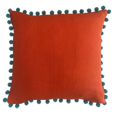 Paoletti Mardi Gras Pom-Pom Polyester Filled Cushion at B&Q