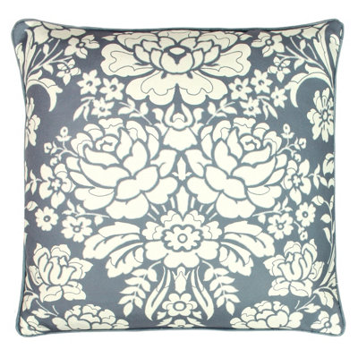 Paoletti Melrose Floral Pipe Trimmed Polyester Filled Cushion | DIY at B&Q