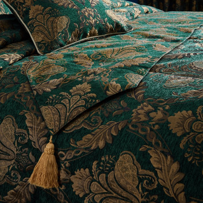 PAOLETTI SHIRAZ FLORAL JACQUARD BED RUNNER, EMERALD