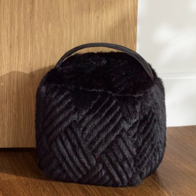 Paoletti Sonnet Cut Faux Fur Doorstop | DIY at B&Q