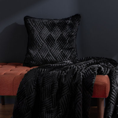 Paoletti Sonnet Cut Faux Fur Feather Rich Cushion