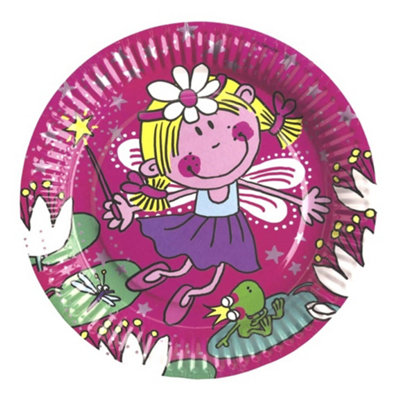 Paper Fairy Disposable Plates (Pack of 8) Pink (One Size) | DIY at B&Q