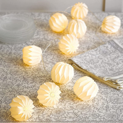 Paper Lantern LED String Lights - Battery Powered Decorative Lighting ...