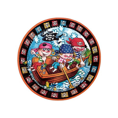 Paper Pirate Party Plates (Pack of 8) Multicoloured (One Size)