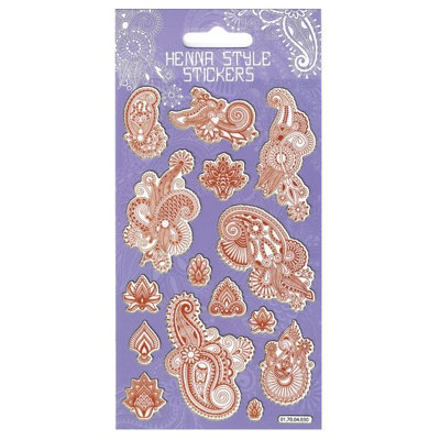 Paper Projects Henna Stickers (Pack of 2) Red (One Size)