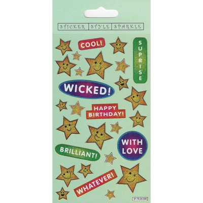 PAPER PROJECTS REUSABLE WICKED STARS STICKERS MULTICOLOURED (ONE SIZE)