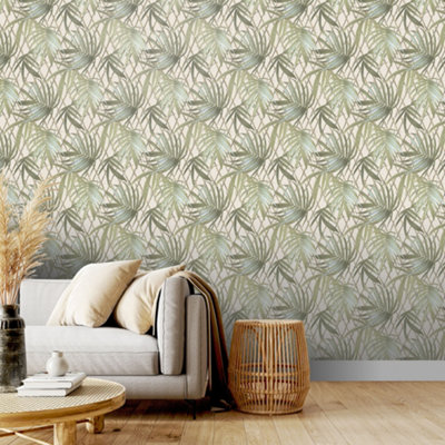 Paradise Palm luxury heavyweight wallpaper - Green