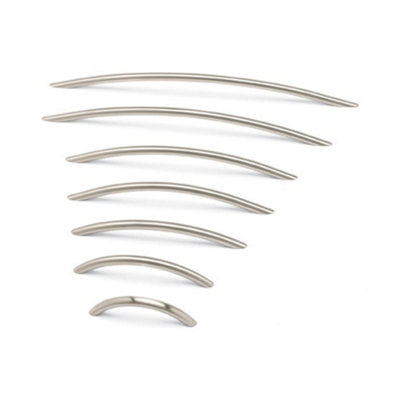 Parallel Bow Kitchen Cabinets Bow Handle, 160mm Centres, Brushed Nickel ...