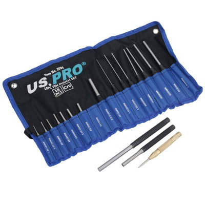 Parallel pin punch set dot punch automatic centre punch 18pc | DIY at B&Q