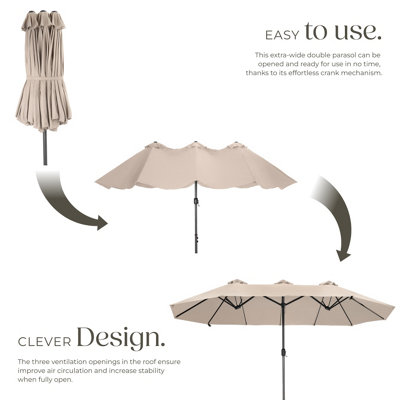 Parasol Silia - extra wide, 460 x 270 cm, height-adjustable, cover ...