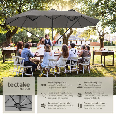 Parasol Silia - extra wide, 460 x 270 cm, height-adjustable, cover ...