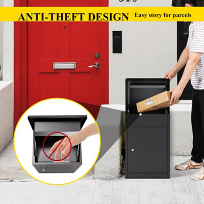 Parcel Drop Boxes for Outside, Lockable Wall Mount Mailbox for House ...