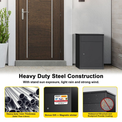 Parcel Drop Boxes for Outside, Lockable Wall Mount Mailbox for House ...