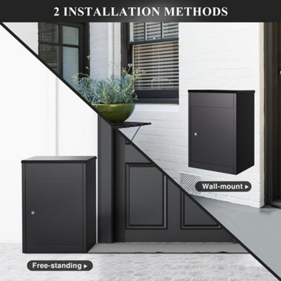 Parcel Drop Boxes for Outside, Lockable Wall Mount Mailbox for House ...