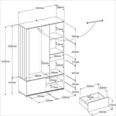 PARISOT ENTRANCE HALL UNIT OAK/WHITE