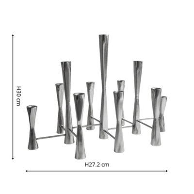 PARKER 11 PIECE SILVER CANDLE CENTERPIECE H42CM W52CM