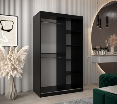 Parma 120cm Sliding Wardrobe in Sleek Black - Stylish Storage with ...